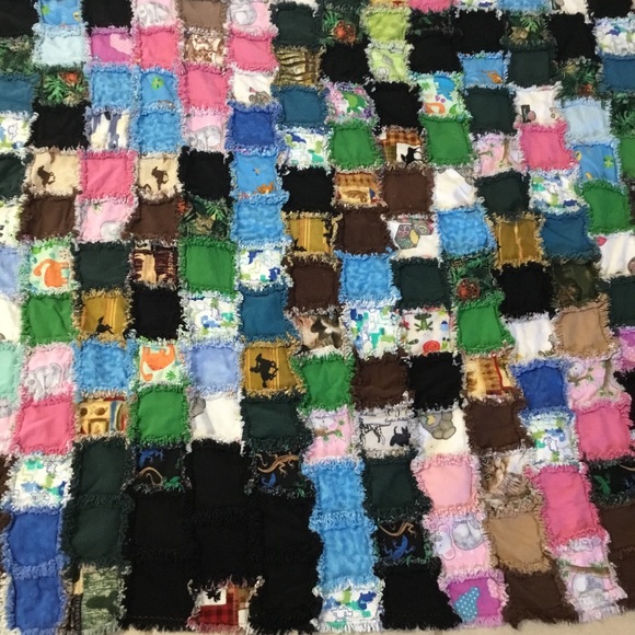Handmade | Bedding | Handmade Colorful Patchwork Rag Quilt Aprox 5x5 ...